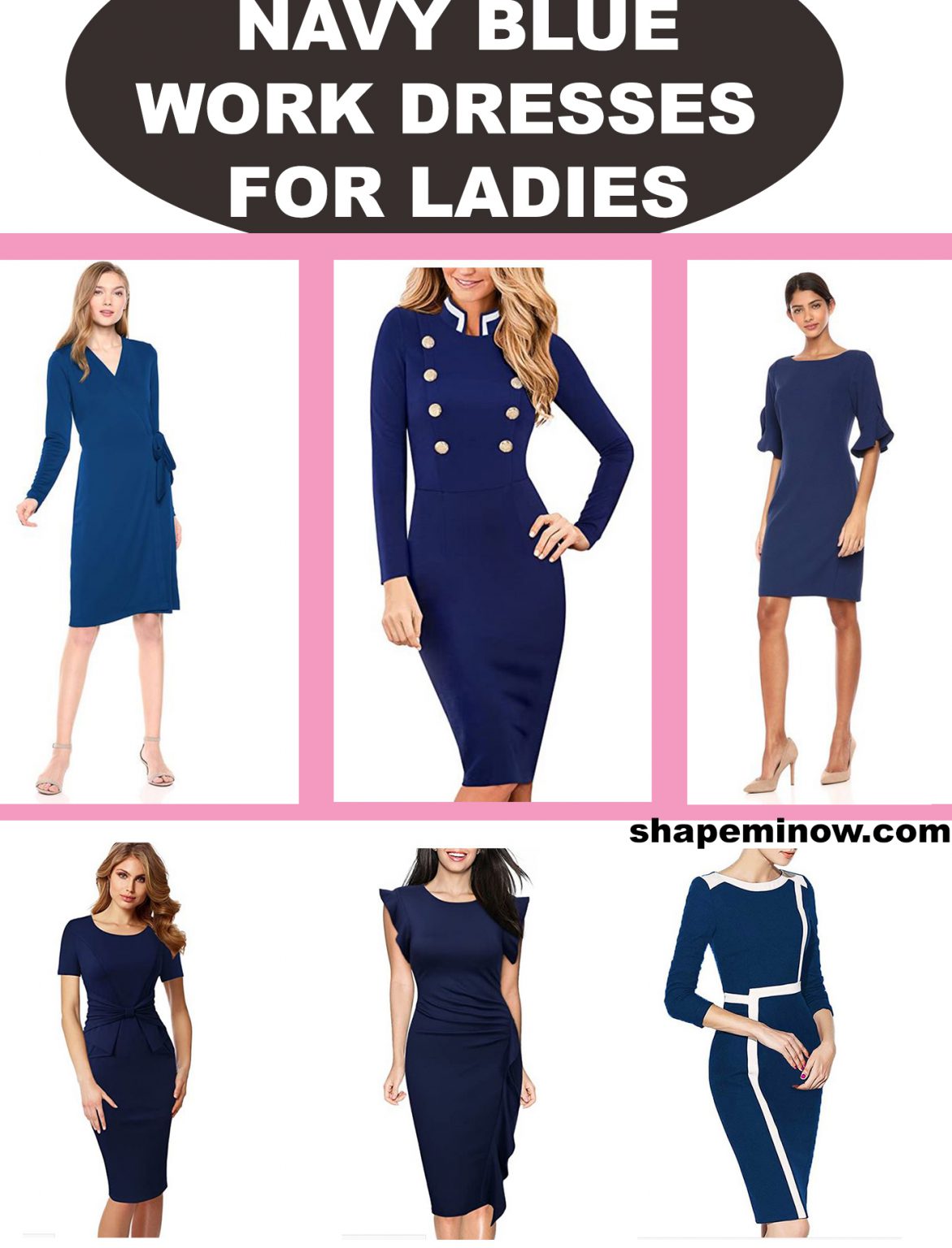 12 Cute Cheap Professional Clothes & Dresses |Navy blue Dress for Work ...